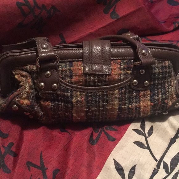 kathy ireland | Bags | Brown Fall Colors Plaid Purse | Poshmark